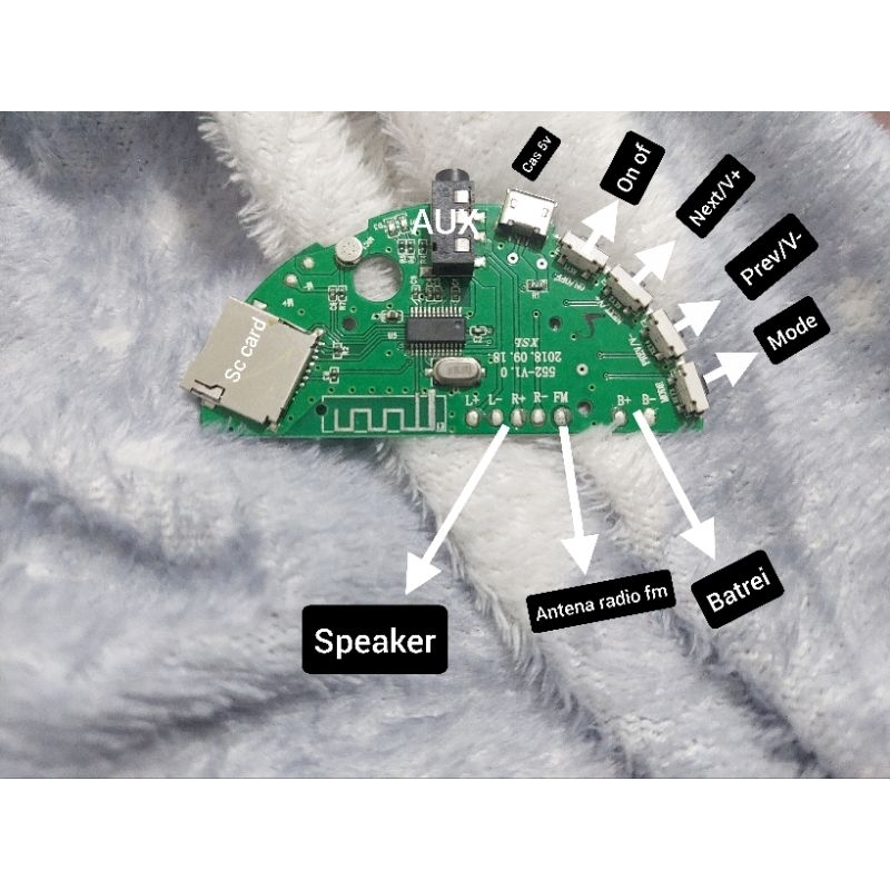 Jual Modul speaker Bluetooth stereo mp3 Audio normal 5v bisa cas 552-V1 ...