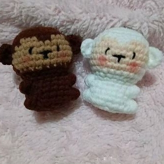 Jual amigurumi keychain monkey,gantungan kunci/tas monyet | Shopee ...