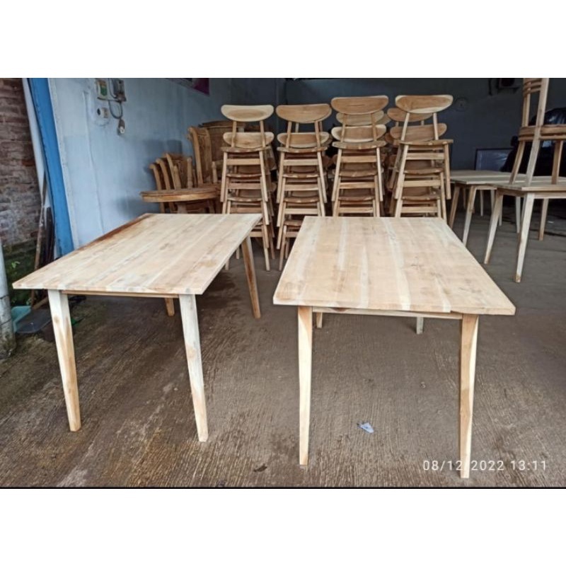 Jual meja makan minimalis meja makan ropan kayu jati | Shopee Indonesia