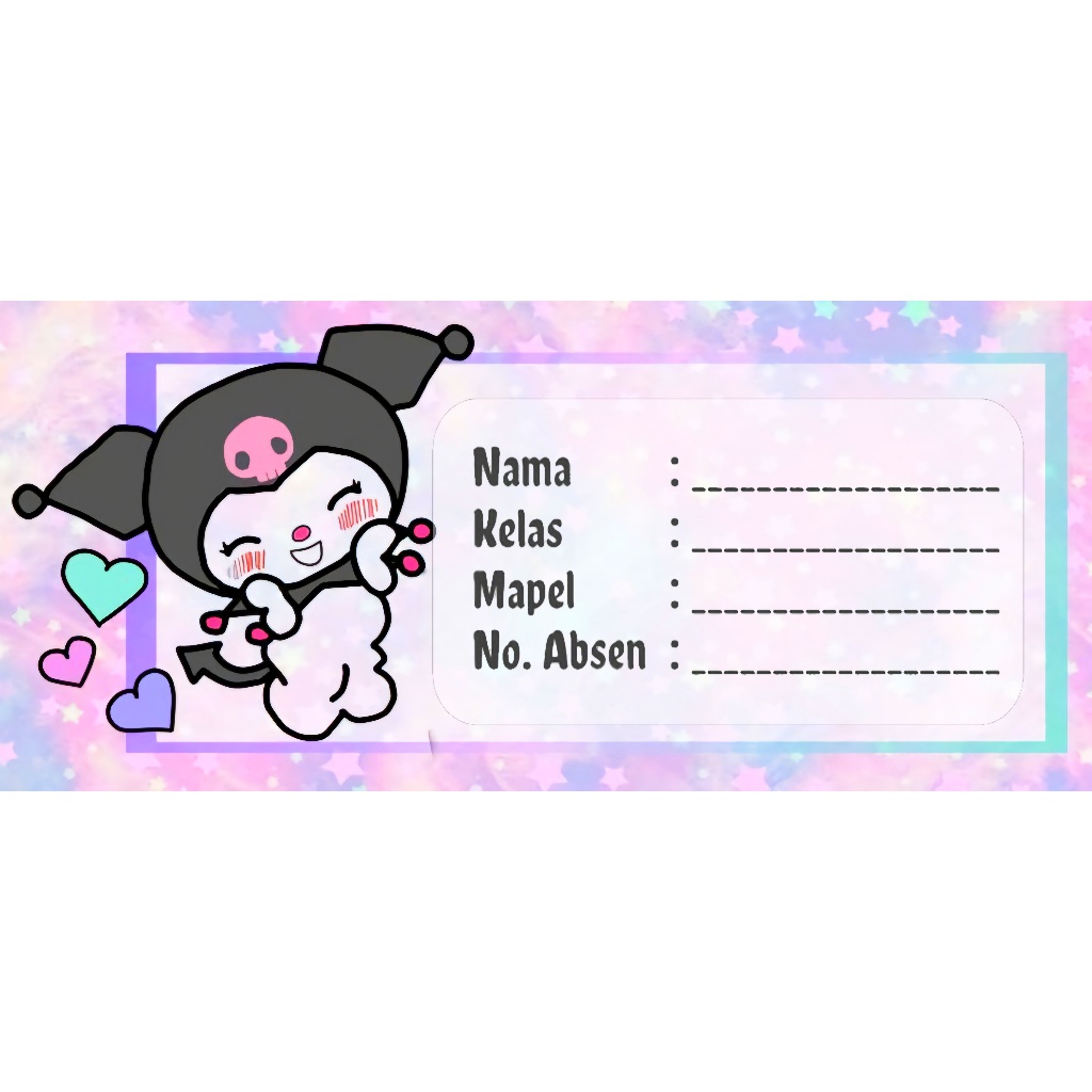 Jual Stiker label nama mata pelajaran versi sanrio isi 20pcs Tidak ...