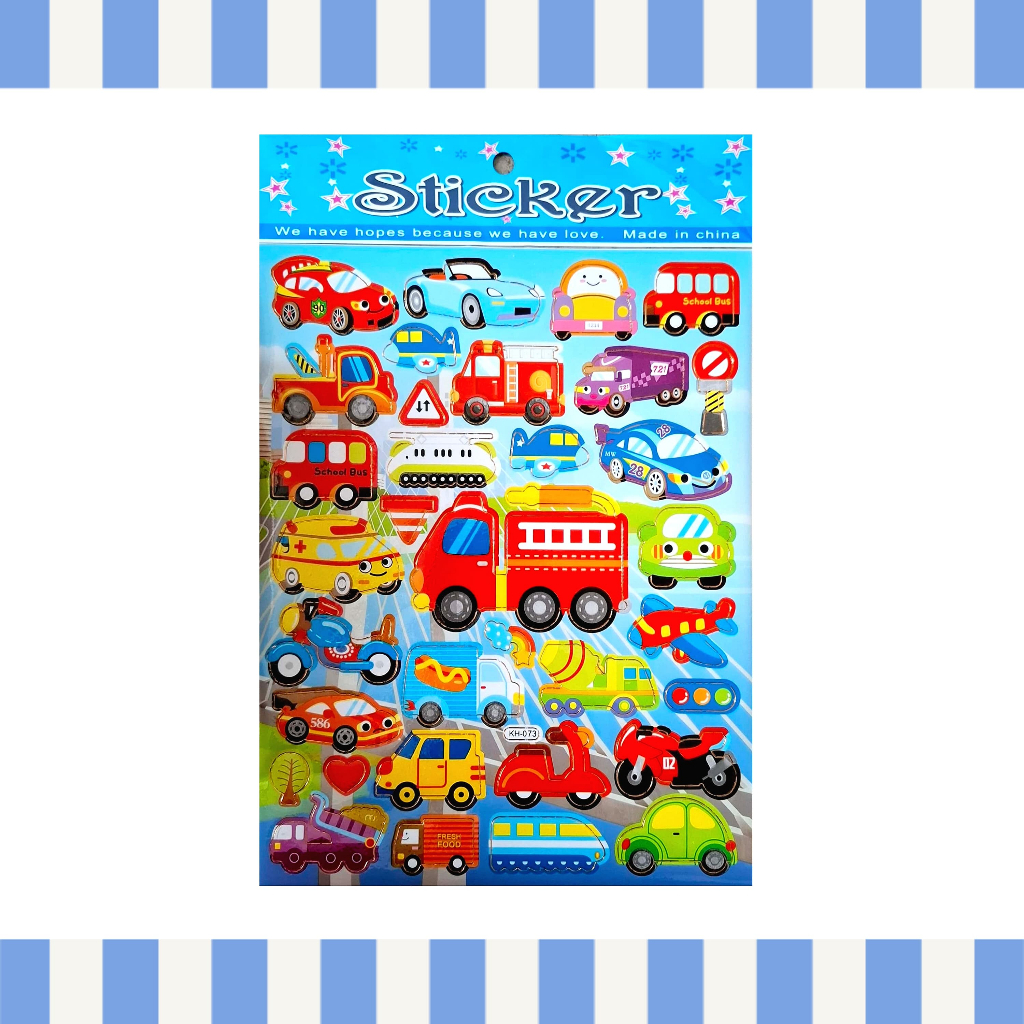 Jual [KH] Stiker Laser Gambar Tempel Laser Sticker Anak Edisi Mobil ...