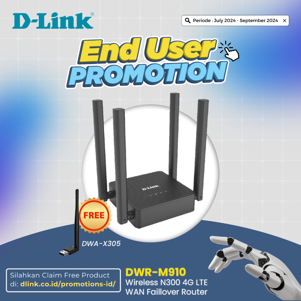 Jual D-Link DWR M910 Wireless N300 4G LTE WAN Faillover Modem Router ...