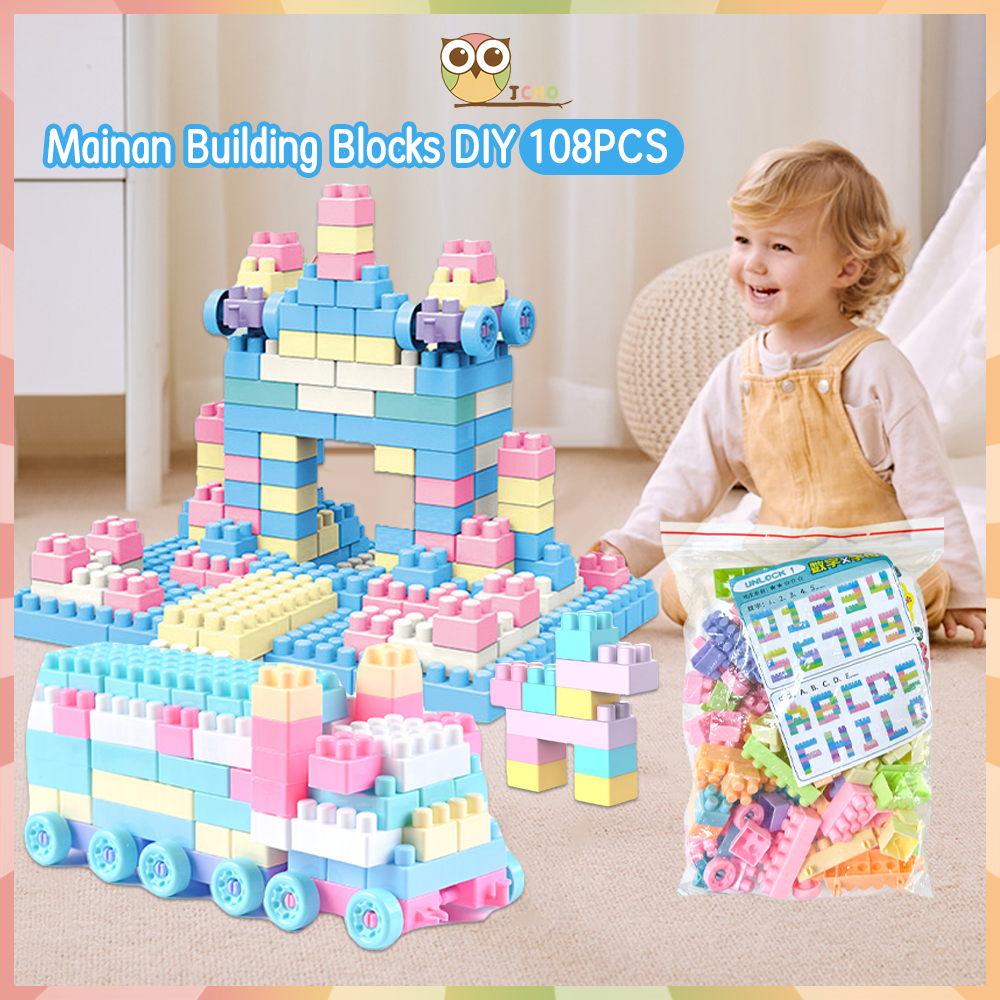 Jual JCHO Mainan Brick Balok Susun Anak 108Pcs DIY Building Blocks ...