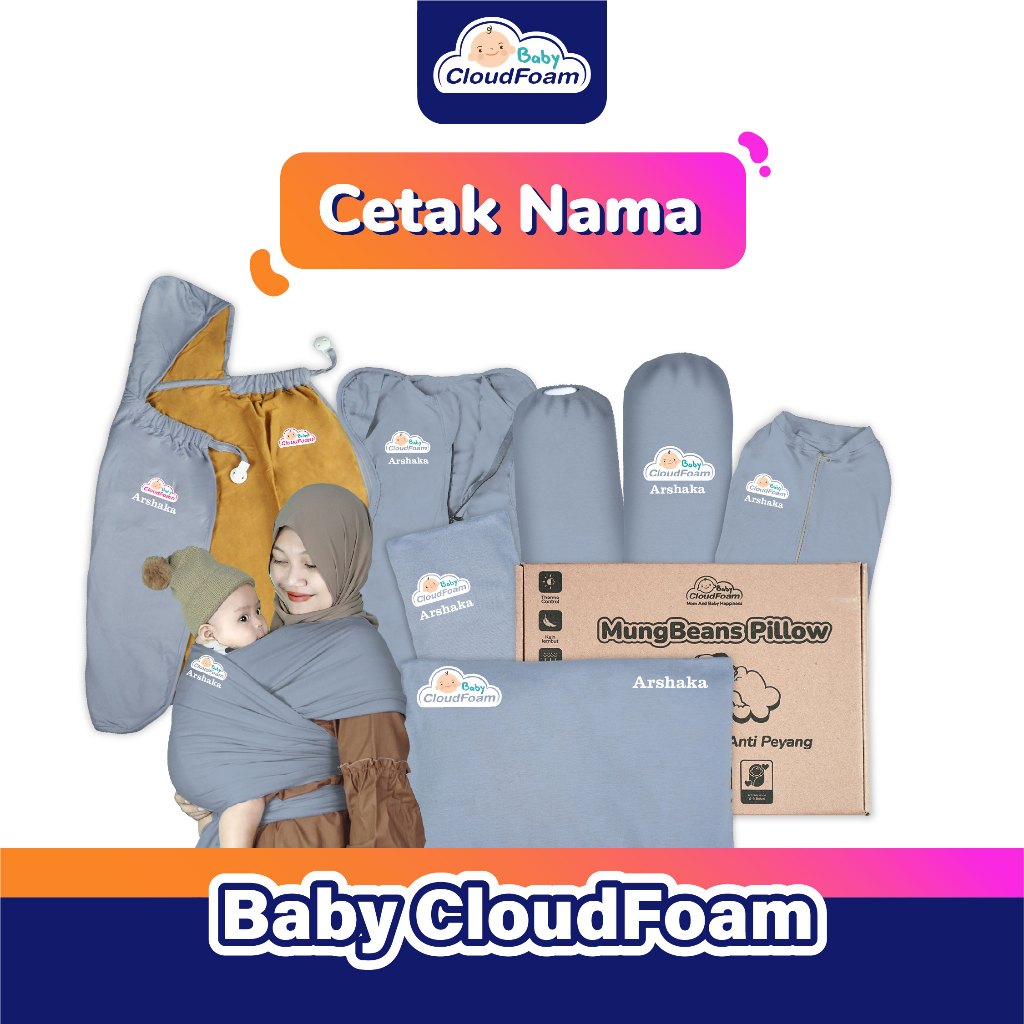 Jual Baby Cloudfoam Cetak Nama / Sablon Nama | Shopee Indonesia