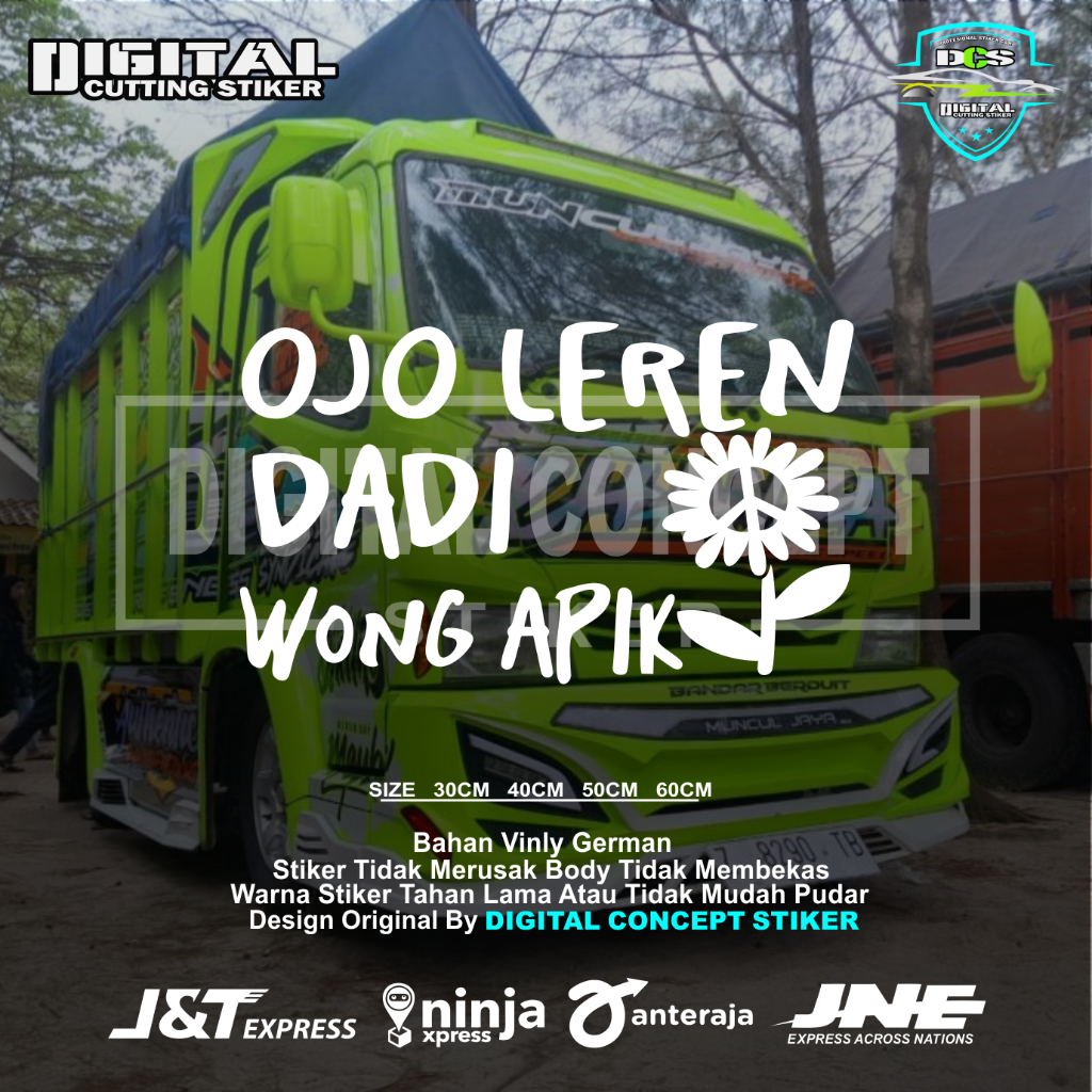Jual Stiker truk ojo leren dadi wong apik cutting stiker variasi kaca ...