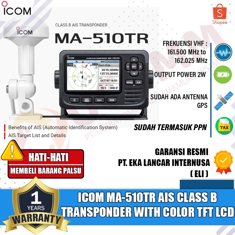 Jual Icom MA 510TR Class B AIS Transponder Icom AIS MA-510TR Ais Ma 510Tr Class B Original ...