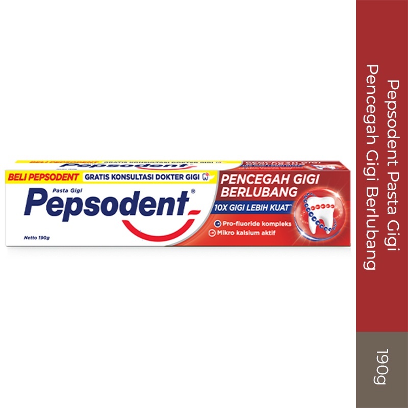 Jual 4 PCS PEPSODENT MERAH PASTA GIGI UKURAN 190GRAM - PC | Shopee ...