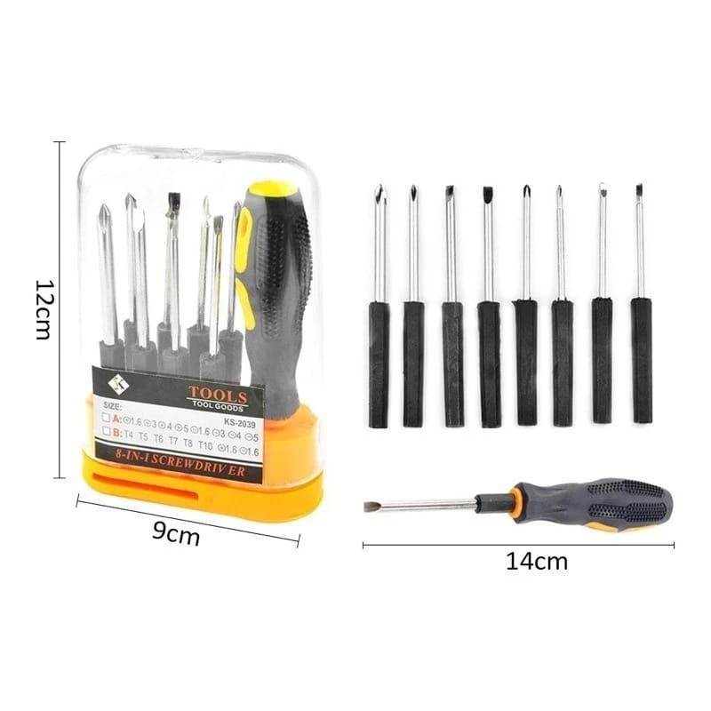 Jual {BG} OBENG SET 8 IN 1 PLUS MINUS KUNCI SHOCK SET MULTIFUNGSI ...