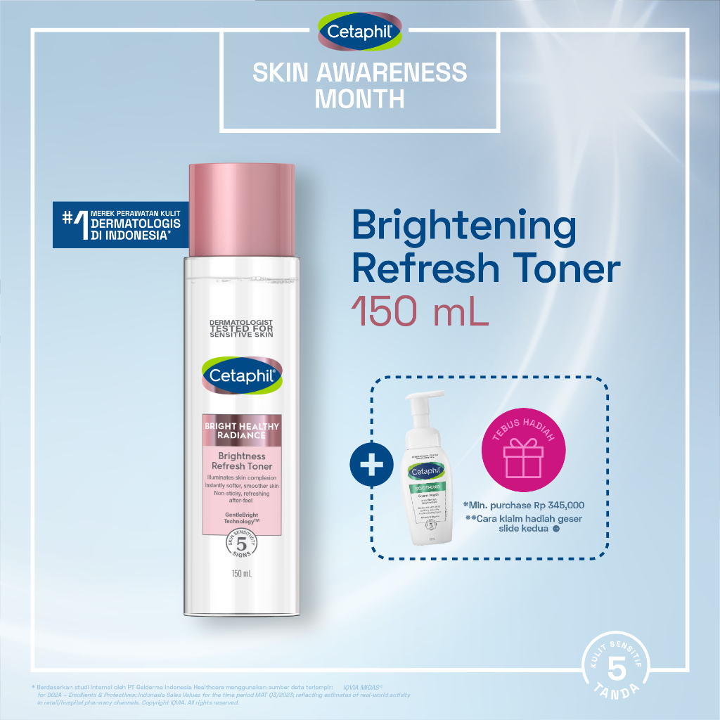 Jual Cetaphil Bright Healthy Radiance Brightness Refresh Toner 150g ...
