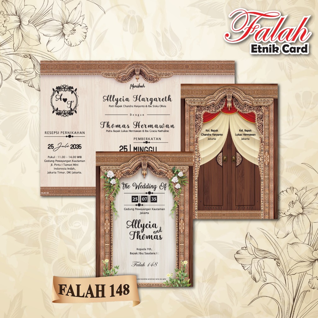 Jual Falah 148 Cetak Undangan Pernikahan atau Undangan Cetak Siap Sebar ...