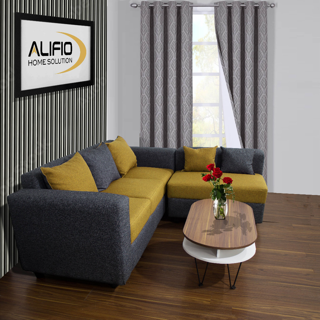 Jual ALIFIO Sofa L/Type Mawar/Minimalis/Fabrick kanvas/Harga Ekonomis ...
