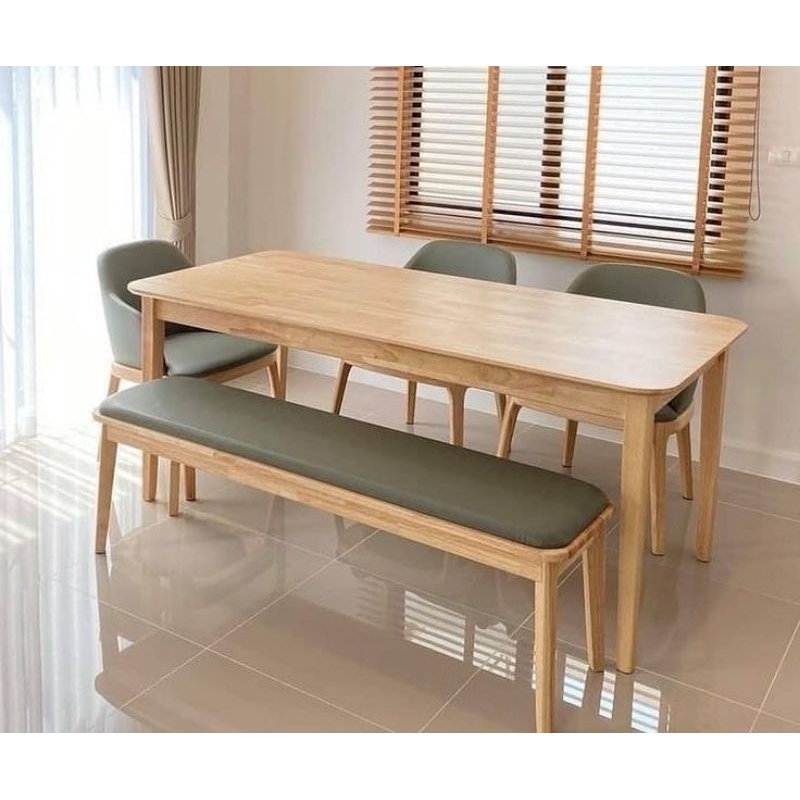 Jual Meja Makan Minimalis 3 kursi 1 kursi Panjang, Set Meja cafe ...