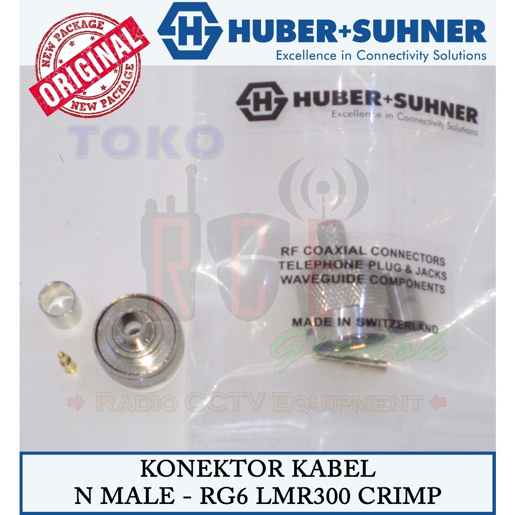 Jual Konektor Connector Jack N Male To RG6 LMR300 Crimping HuberSuhner ...