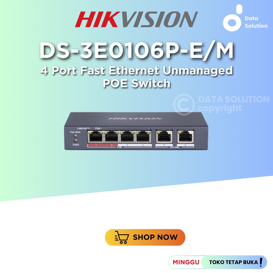 Jual Switch POE 4 Port 2 Uplink HikVision DS-3E0106P-E/M Hub CCTV IP | Shopee Indonesia