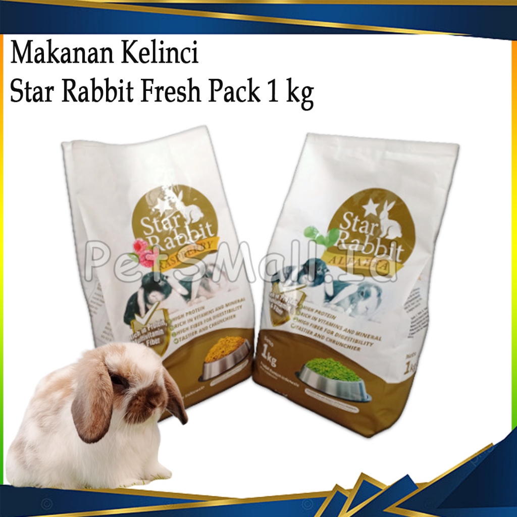 Jual Pelet Kelinci 1 kg Star Rabbit Freshpack / Makanan Kelinci Star ...