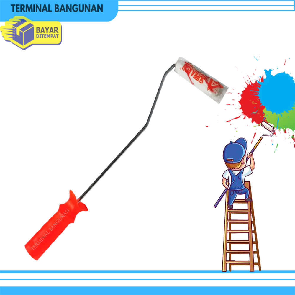 Jual Kuas Roll Cat 4 Inch Kapal Tangkai Kecil 60 Cm Panjang | Shopee ...