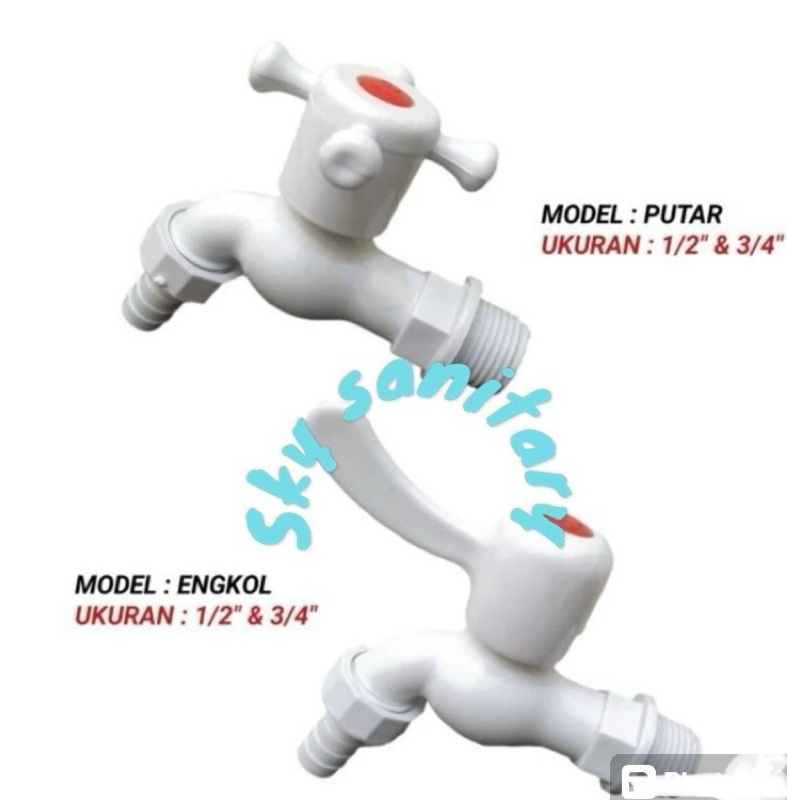 Jual KRAN TEMBOK / KRAN TAMAN PVC PUTIH TEBAL 1/2 DAN 3/4 MODEL ENGKOL ...