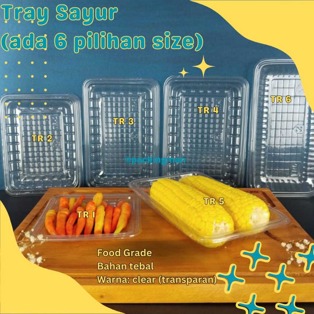Jual Mika Tray Plastik Sayur dan Buah (TR-2) Tebal Isi 50 pcs | Shopee ...