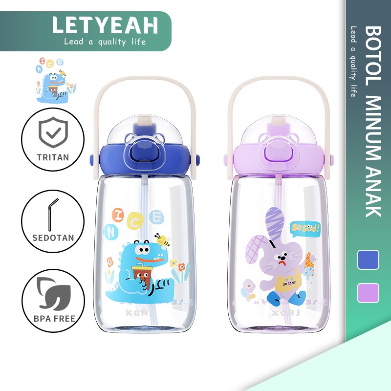 Jual 【Tritan Series】【BPA FREE】LetYeah 600ml botol minum bayi anak tritan kartun water botol ...