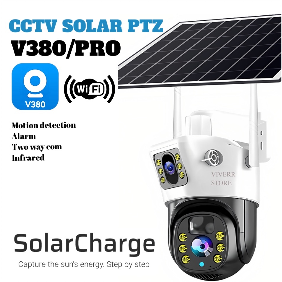 Jual V380 CCTV Ipcam ip wifi solar 8MP 1080P 4K tenaga surya sistem ...