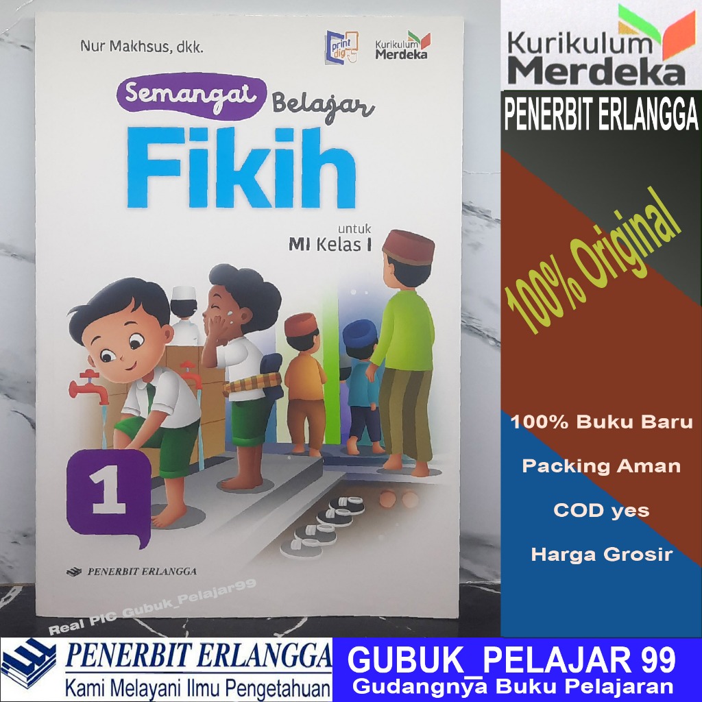 Jual Semangat Belajar FIKIH Kelas 1 MI Kurikulum Merdeka Original Penerbit: Erlangga | Shopee ...