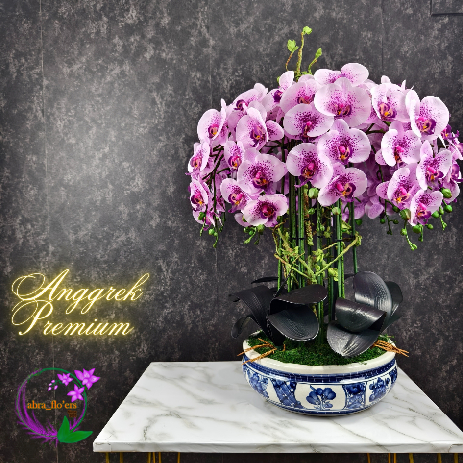 Jual Artificial Plant - Anggrek Latek Premium Ungu - Pot Keramik ...