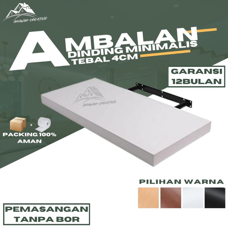 Jual Ambalan Dinding Minimalis Tebal 4 Cm Hiasan Papan Hambalan Kayu ...