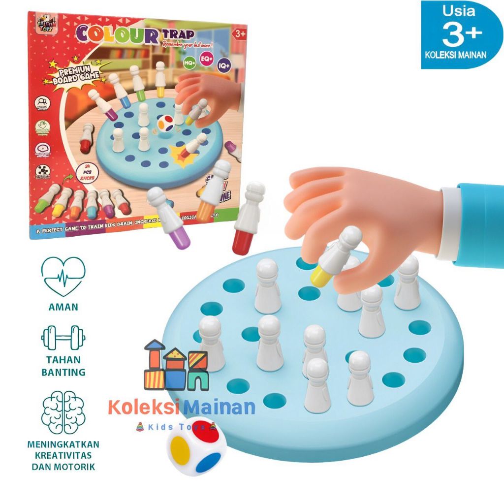 Jual Mainan Edukasi Catur Warna Memory Chess Colour Stick Board Game Permainan Melatih Fokus ...