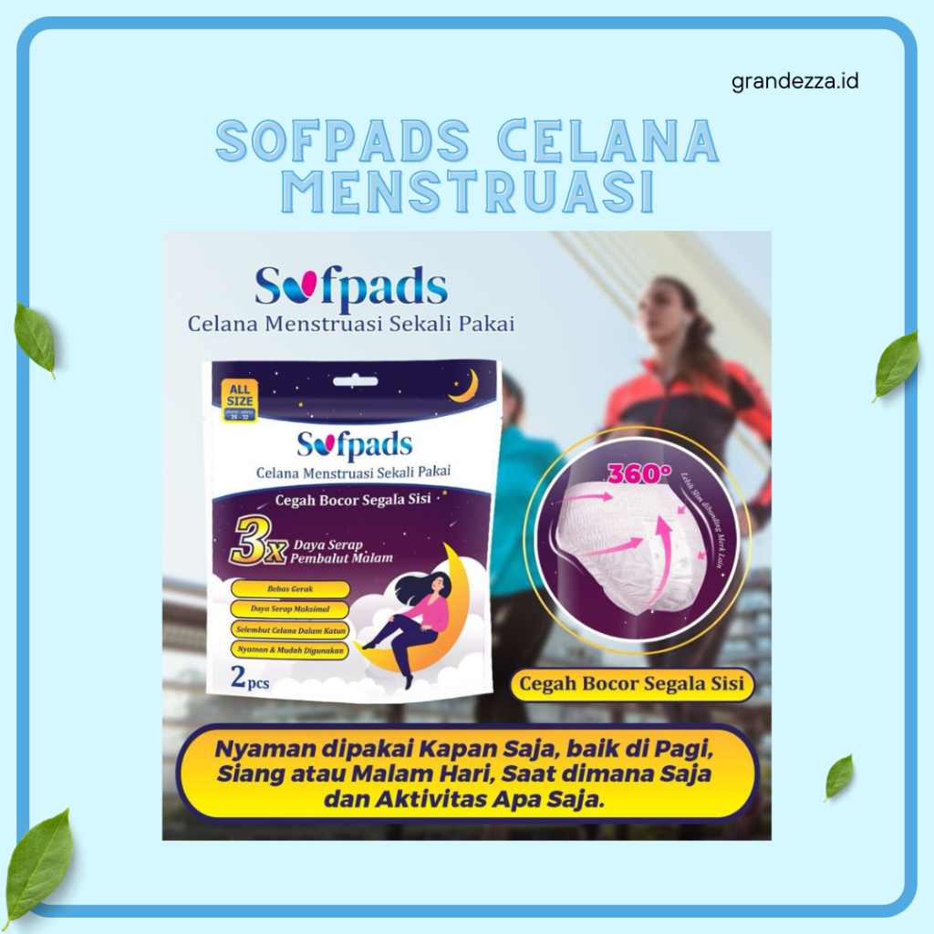 Jual Sofpads Celana Menstruasi Pembalut Wanita Sof Pads 1Pack Isi 2pcs ...