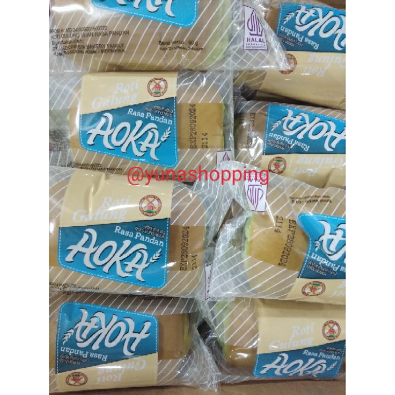 Jual Aoka roti gulung rasa pandan 4 pc @60g | Shopee Indonesia