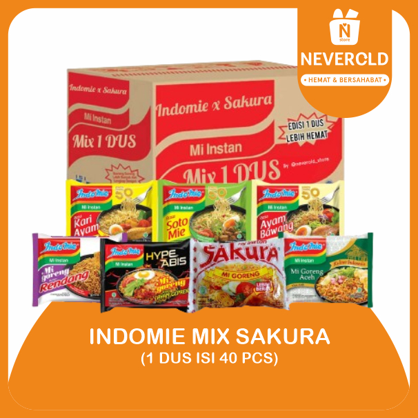 Jual INDOMIE MIX SAKURA 1 DUS ISI 40 BISA CAMPUR | Shopee Indonesia