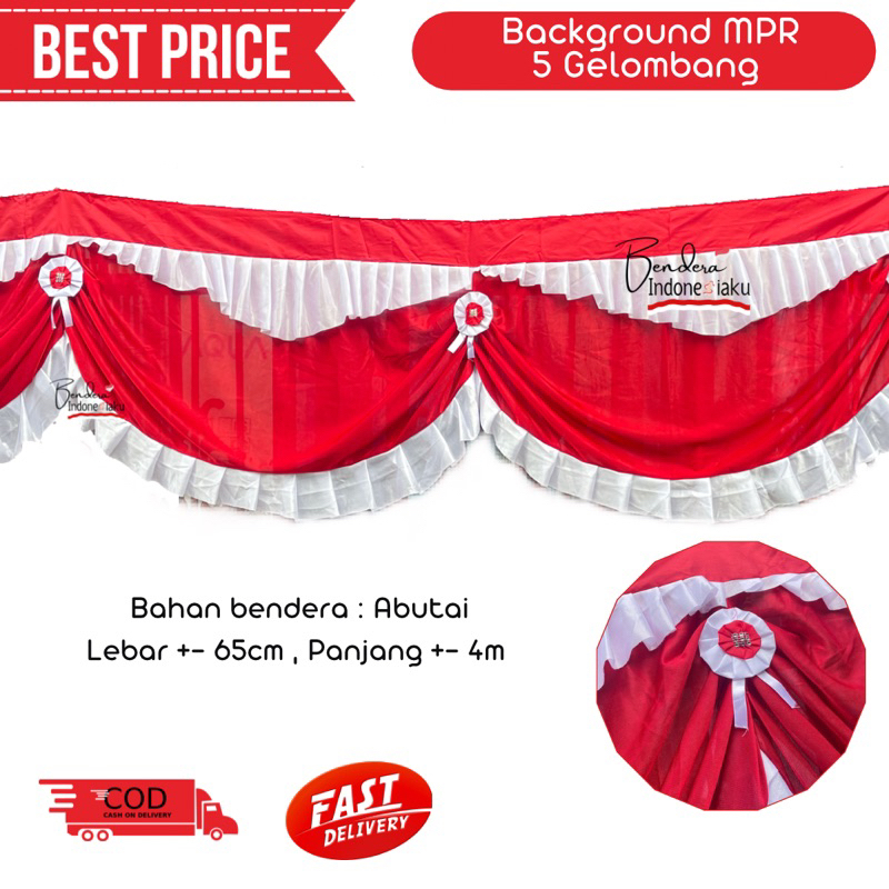 Jual BENDERA INDONESIA MERAH PUTIH BEGRON BEKRON BACKGROUND GEDUNG 5 ...