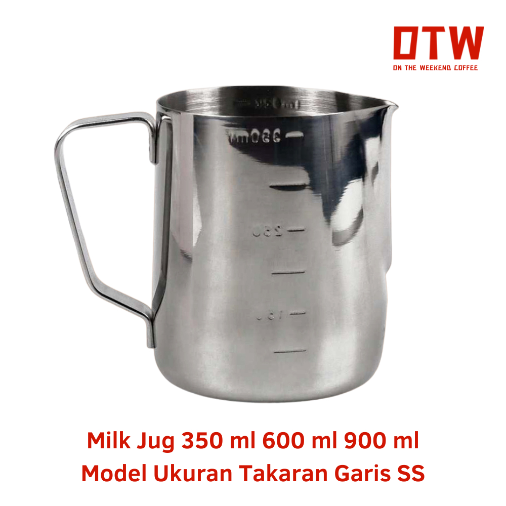 Jual OTW Coffee Milk Jug Pitcher Latte Art 350 ml 600 ml 900 ml Model Ukuran Takaran ml | Shopee ...