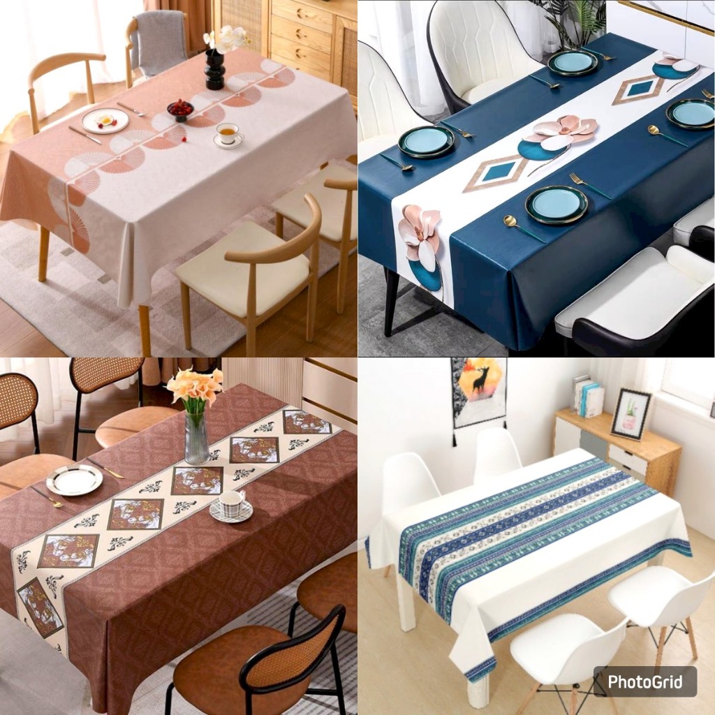 Jual Taplak Meja Makan Premium PVC Tablecloth Aesthetic Elegant Per ...