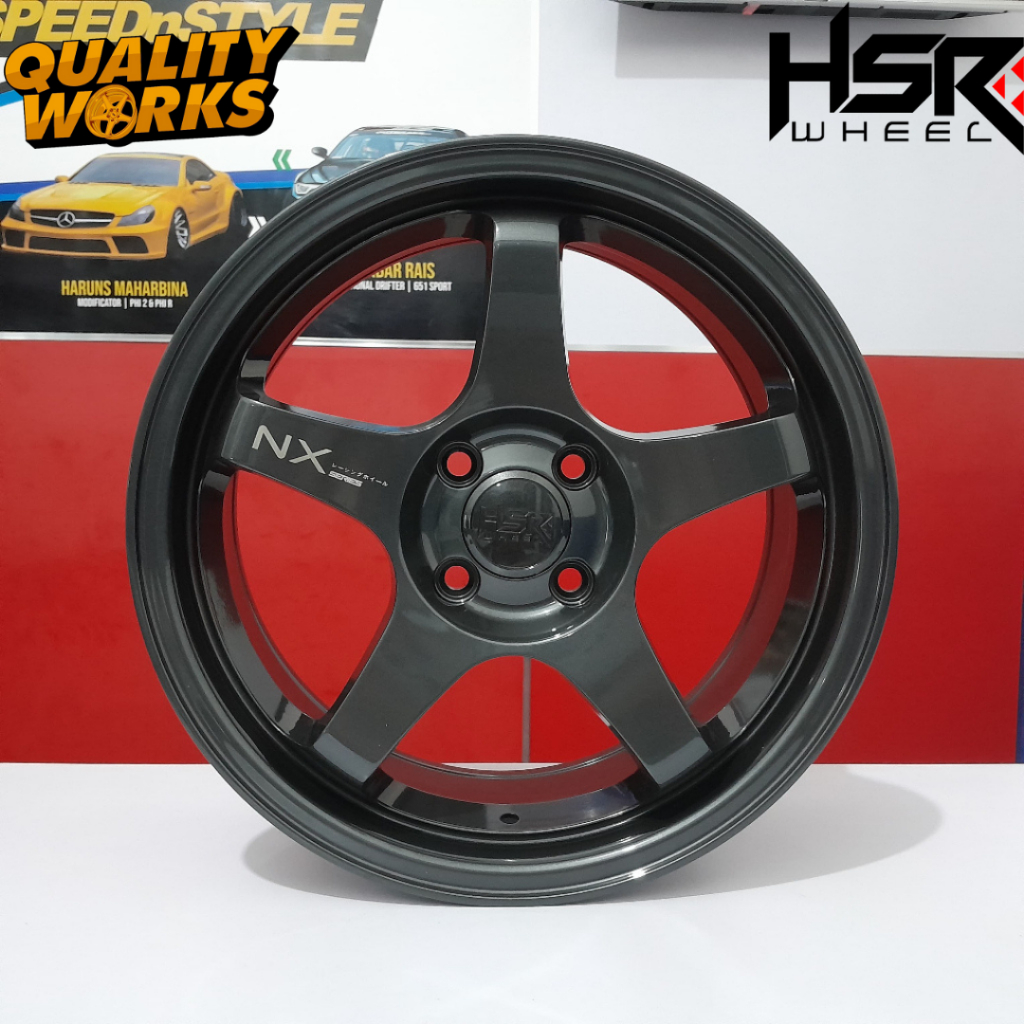 Jual Velg Racing R16 Inch lubang baut 4 Palang 5 Warna Gun metal Pelek Hsr Kailolo Ring 16 Pcd ...