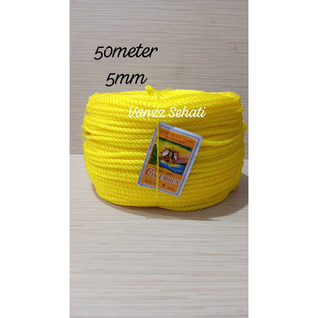 Jual Tali Nilon Plastik Ukuran 5mm Panjang 50 Meter / Tali Jemuran ...