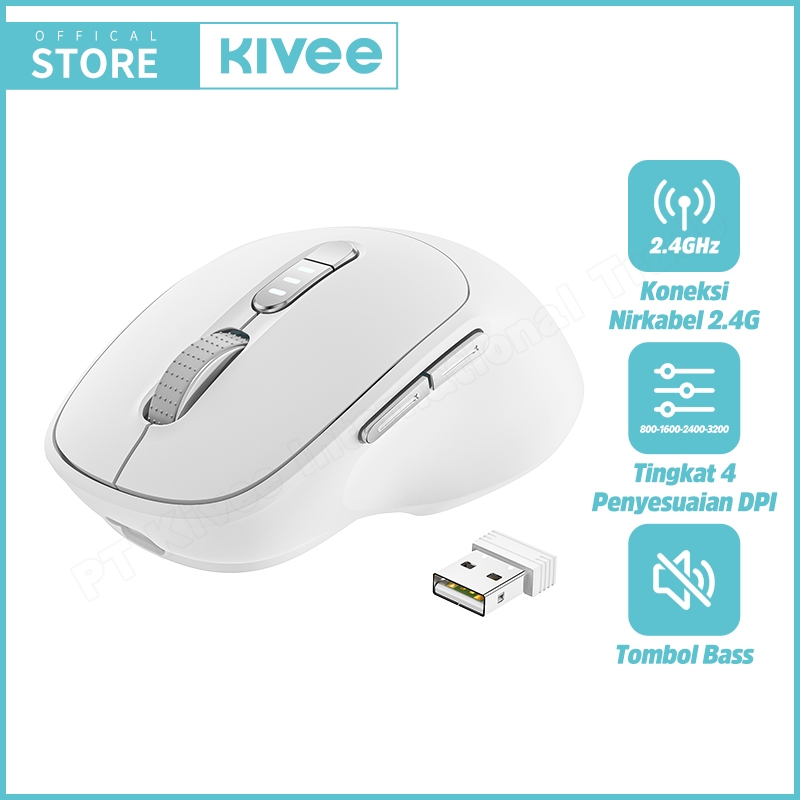 Jual KIVEE Mouse Wireless Mini portabel 2.4G 800-3200DPI Rechargeable ...
