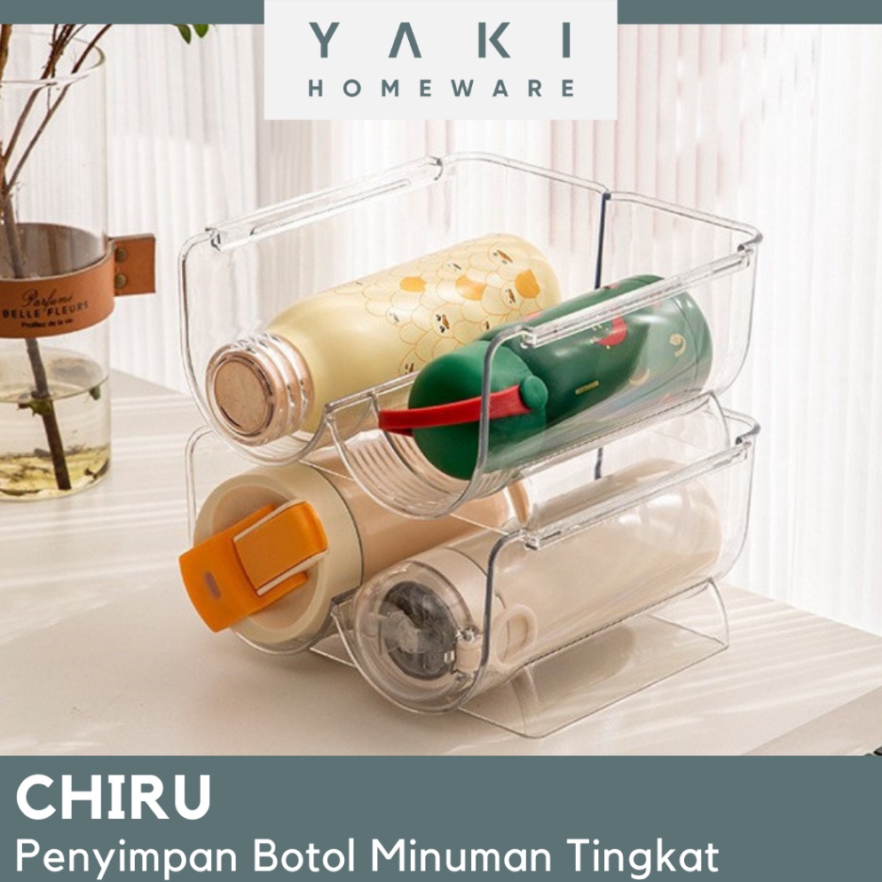 Jual YAKI CHIRU Rak Bottle Transparan Tempat Simpan Botol Minum Bening ...