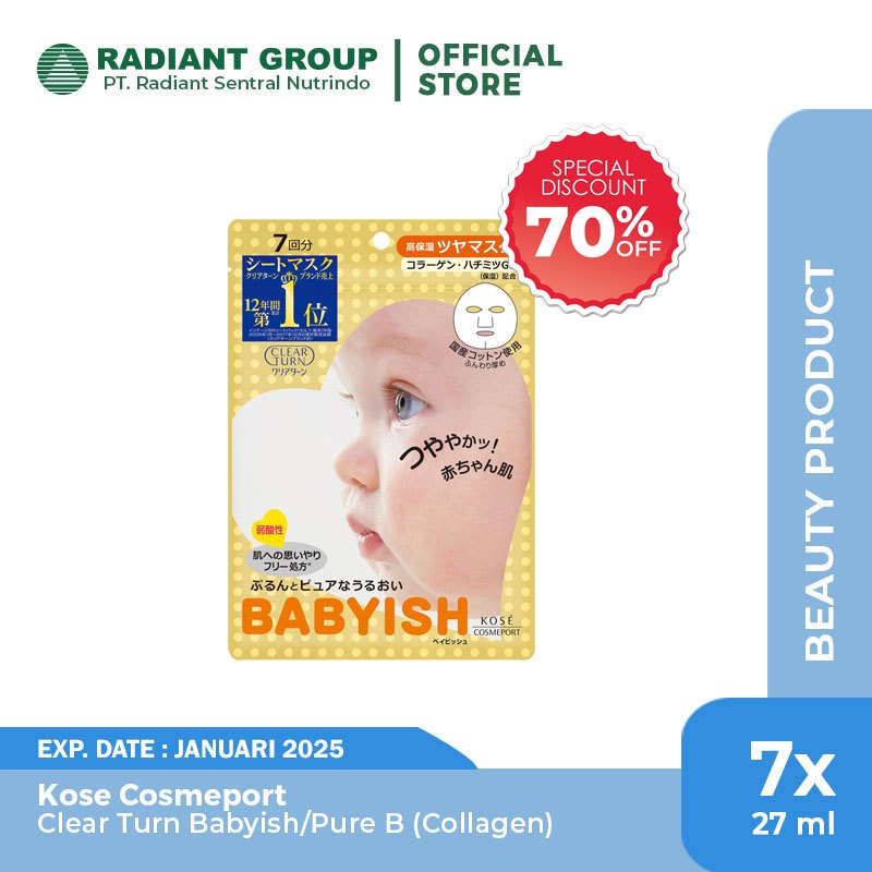 Jual Kose Cosmeport Clear Turn Pure Mask B Babyish - 7x27ml | Shopee ...