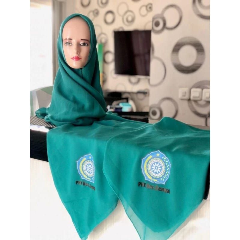 Jual Jilbab PKK Siffon Double Hicon Logo Sablon 10 cm | Shopee Indonesia