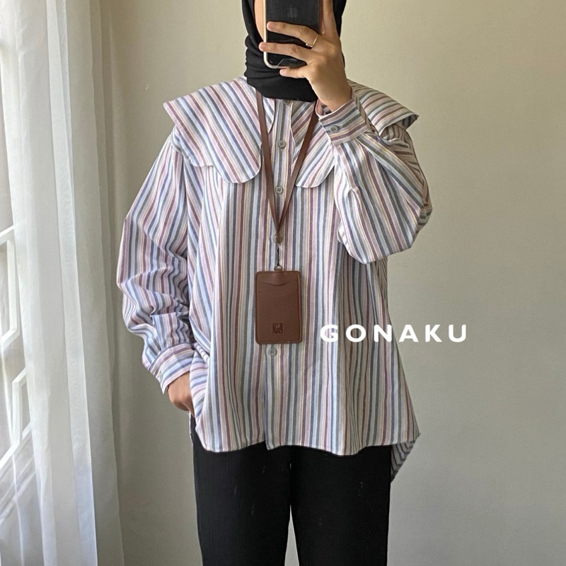 Jual [GONAKU] Alma Collar Basic Shirt | Kemeja Katun | Bigsize ...