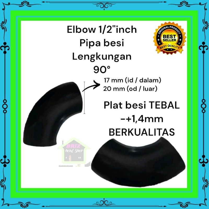 Jual elbow pipa besi 1/2" berkualitas ELBOW1/2 INCH PIPA BESI sambungan ...