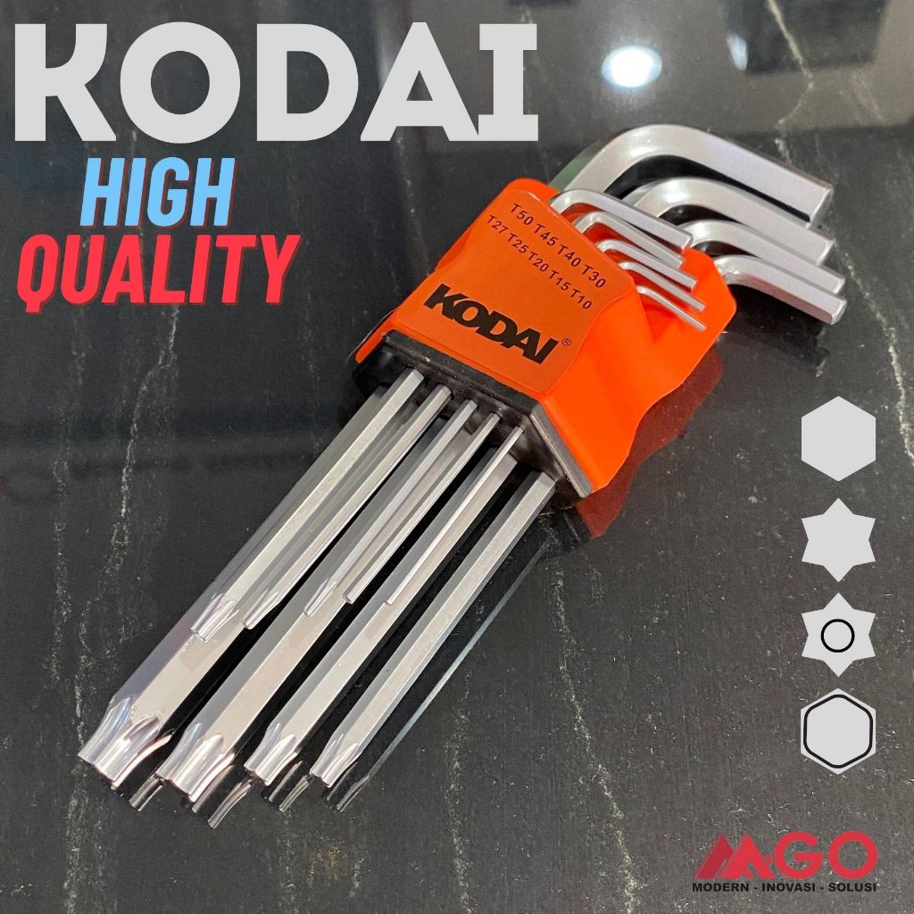 Jual Kodai Kunci L Set 9pcs / Hex Key Set / Kunci L Bintang / Kunci ...
