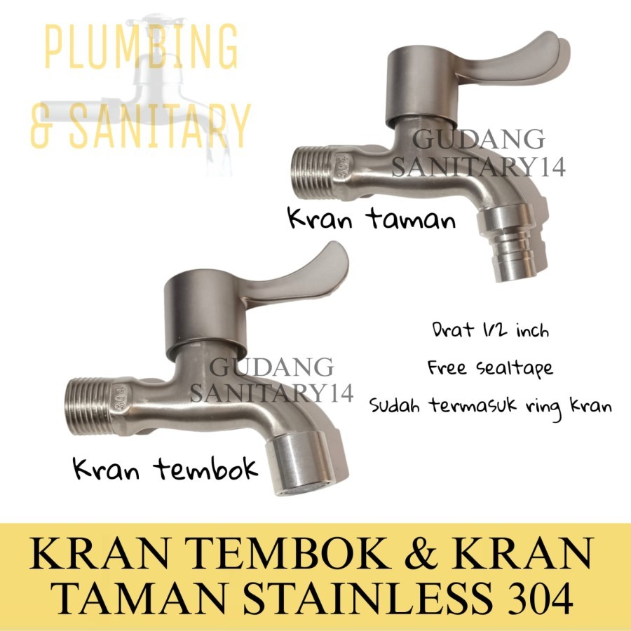 Jual Kran taman & Kran tembok stainless steel 304 kran air taman mesin ...
