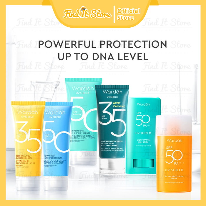 Jual Wardah Sunscreen series UV A / UV B SPF 50 PA++++ blue light ...