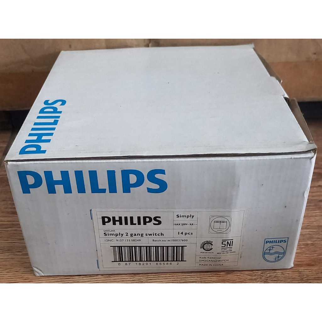 Jual SAKLAR PHILIPS SIMPLY 2 GANG SWITCH | Shopee Indonesia