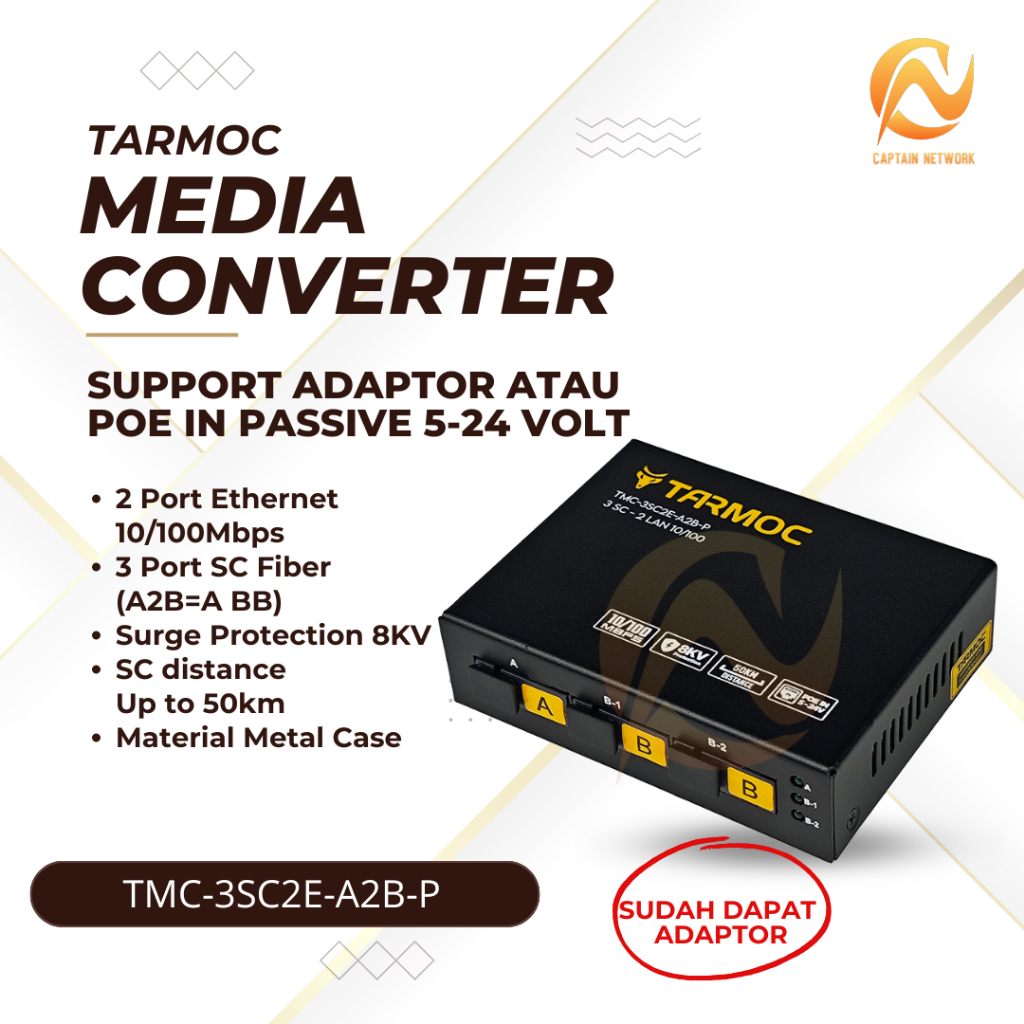 Jual Tarmoc TMC-3SC2E-A2B-P | Media Converter Switch 3SC 2LAN / 3 SC 2 ...