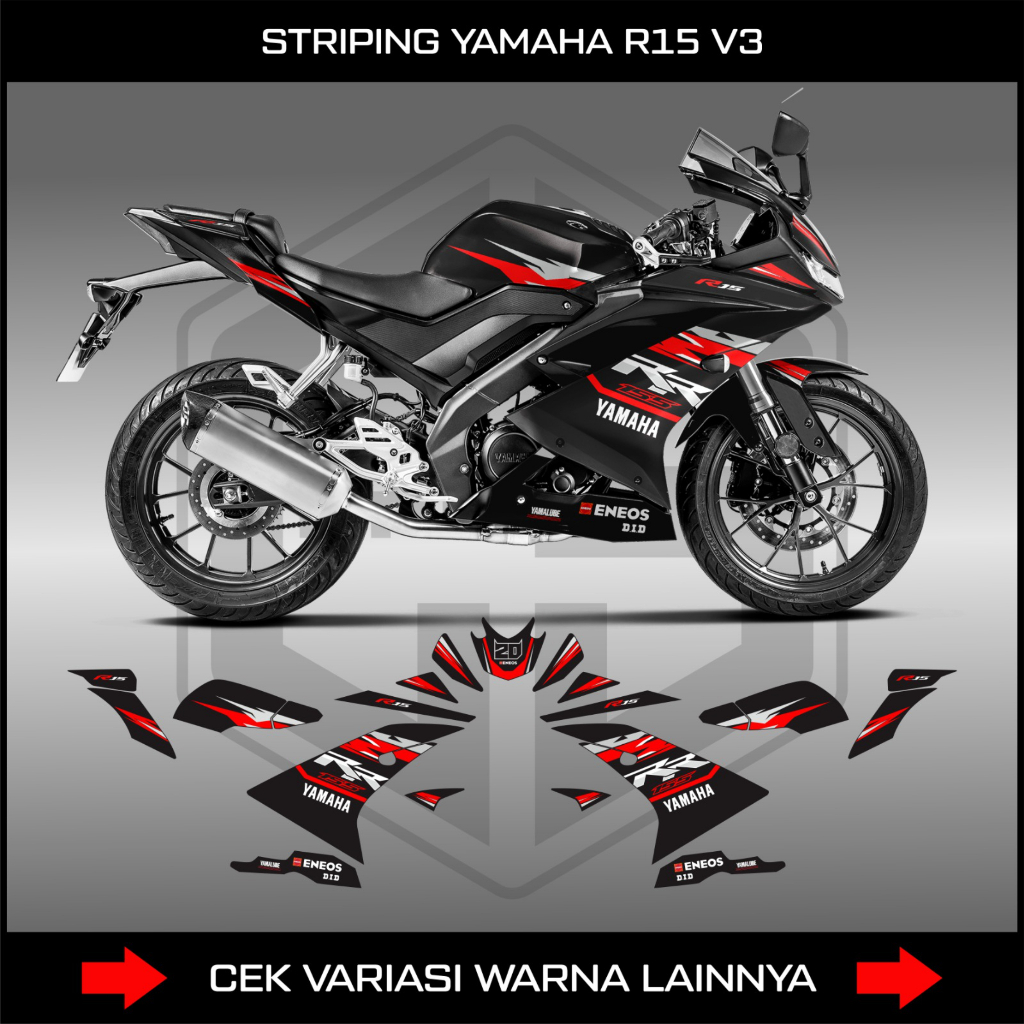 Jual STRIPING R15 V3 LIVERY KRT RR / STIKER DECAL YAMAHA R15 V3 / STOCK ...