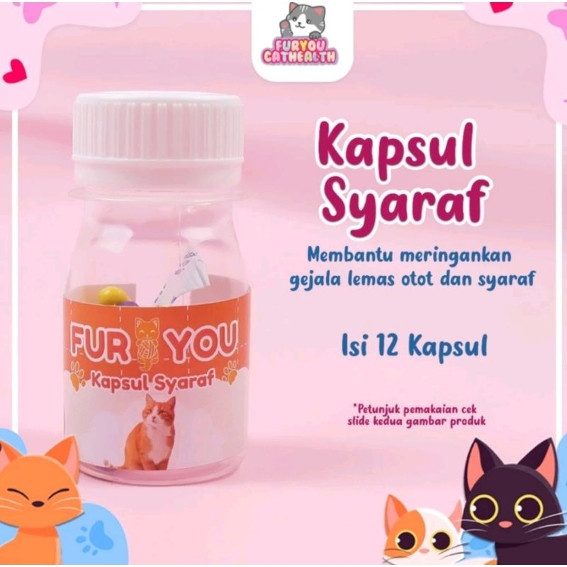 Jual Fur You Kapsul Syaraf Obat Kucing Lemah Syaraf Sendi Otot Kucing ...