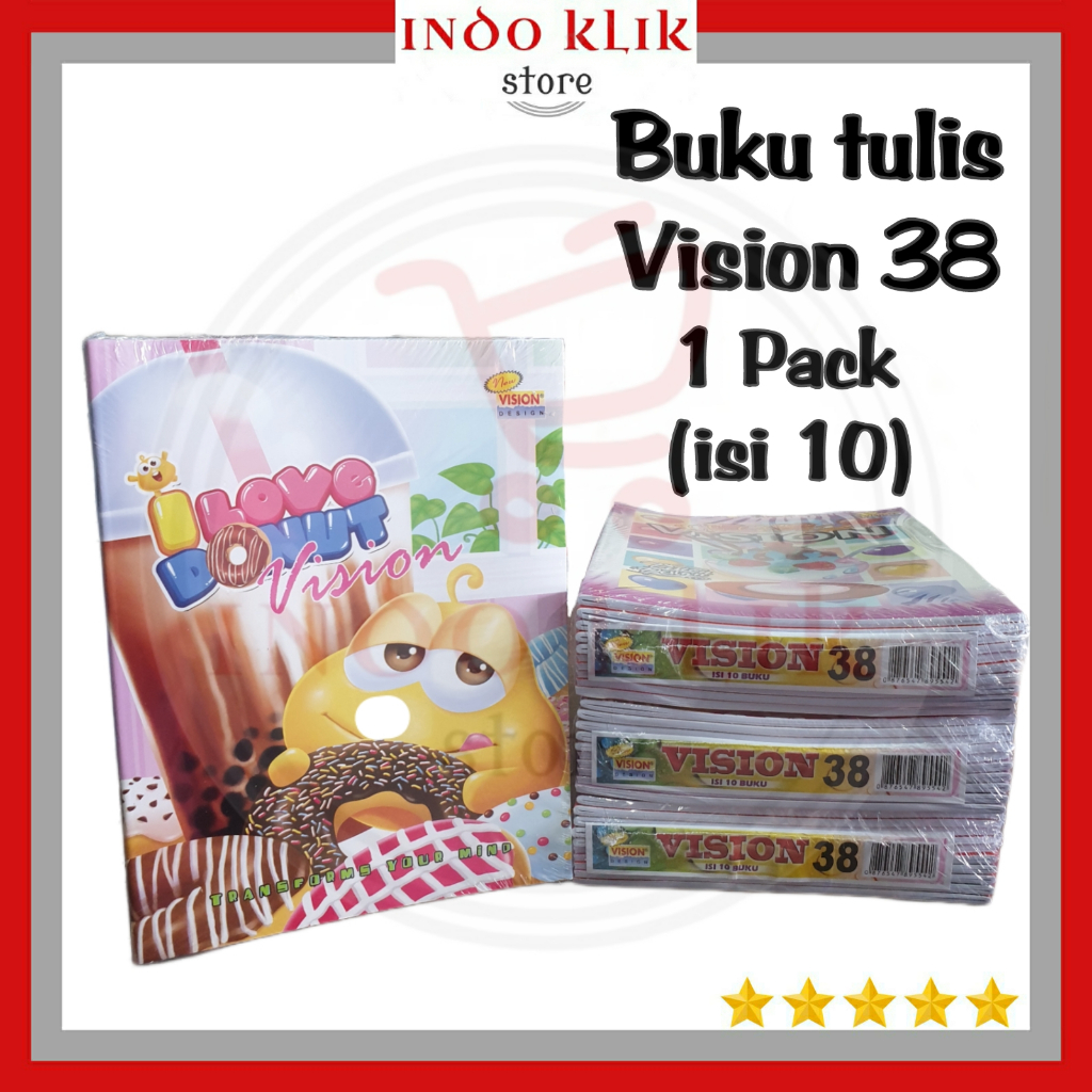 Jual Buku Tulis Vision 38 lembar / Buku Tulis Vision 38 lbr / buku ...